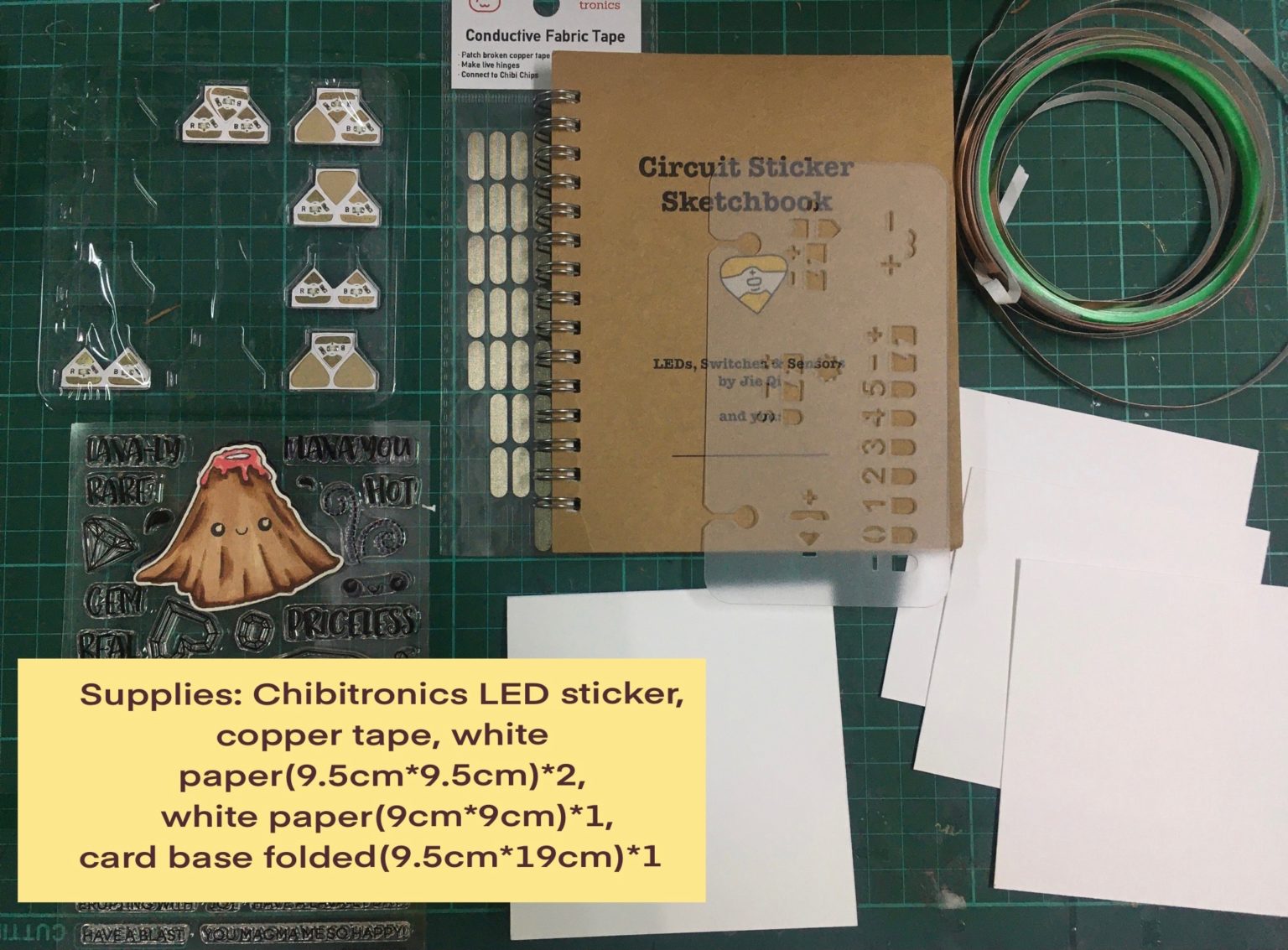 Light up volcano card | Chibitronics