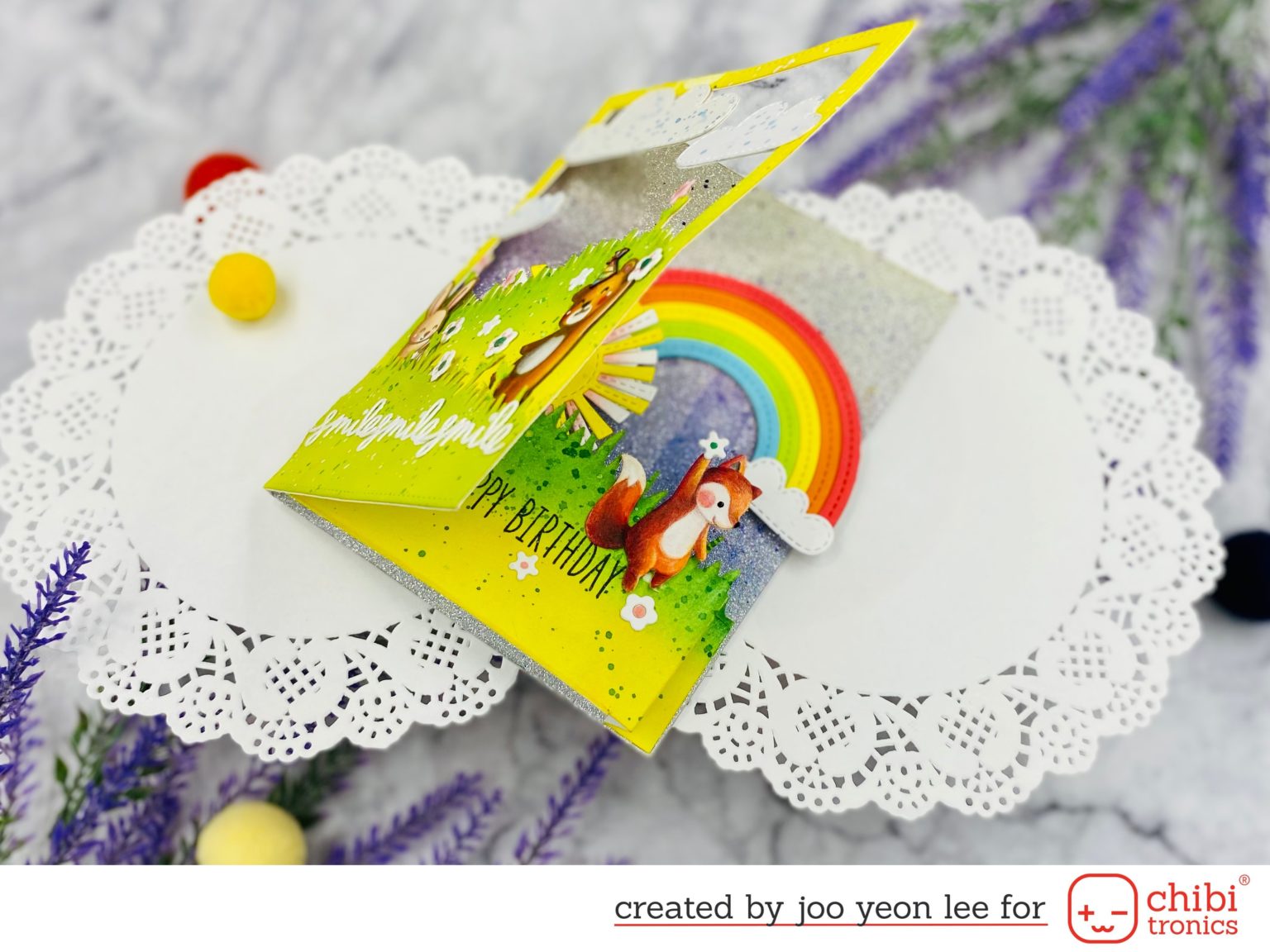 Spring Fields Swish Pop-up Card | Chibitronics