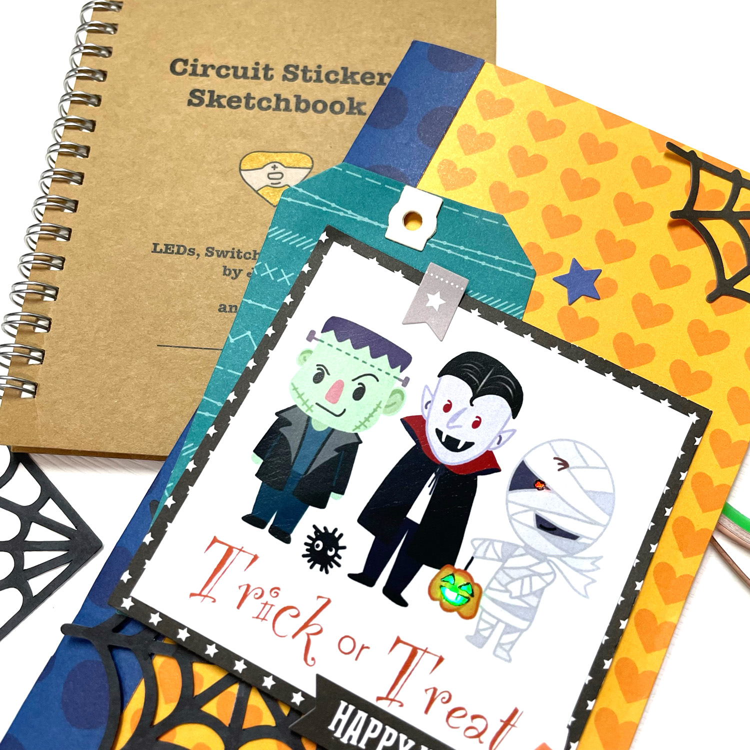 Light up Halloween traveler’s notebook cover | Chibitronics