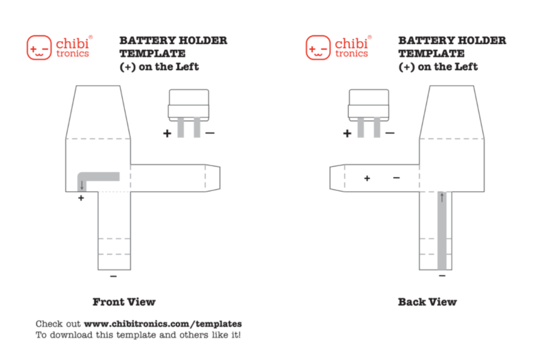 Paper Battery Holder Templates | Chibitronics