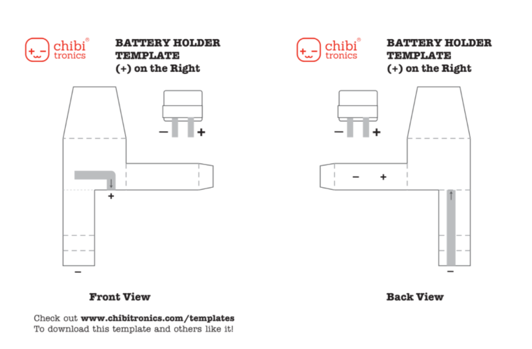 Paper Battery Holder Templates | Chibitronics