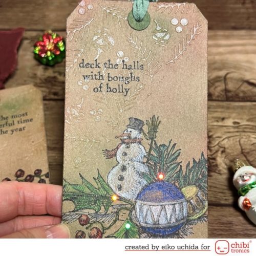 How to make light up Christmas tag. | Chibitronics