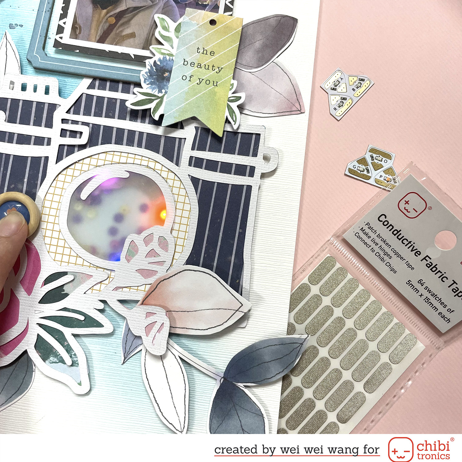 Light Up Scrapbook Layout | Chibitronics