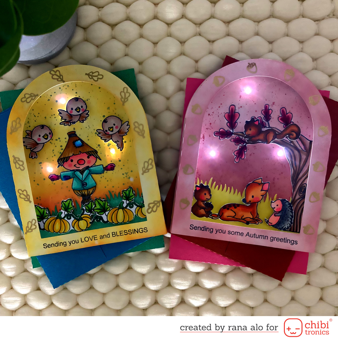 Light up fall cards with Chibitronics and Magengo designs | Chibitronics