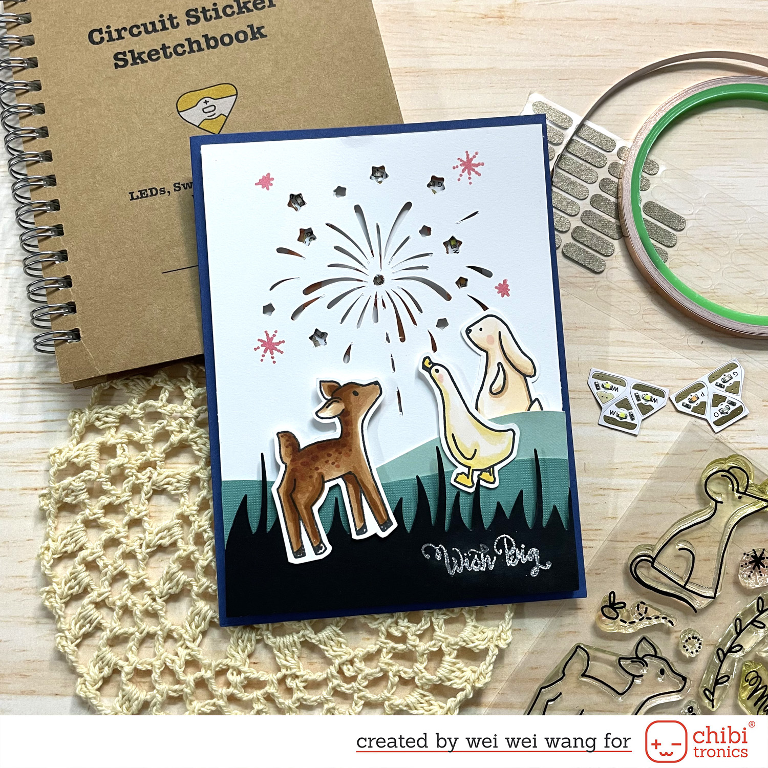 Firework Light Up Card | Chibitronics