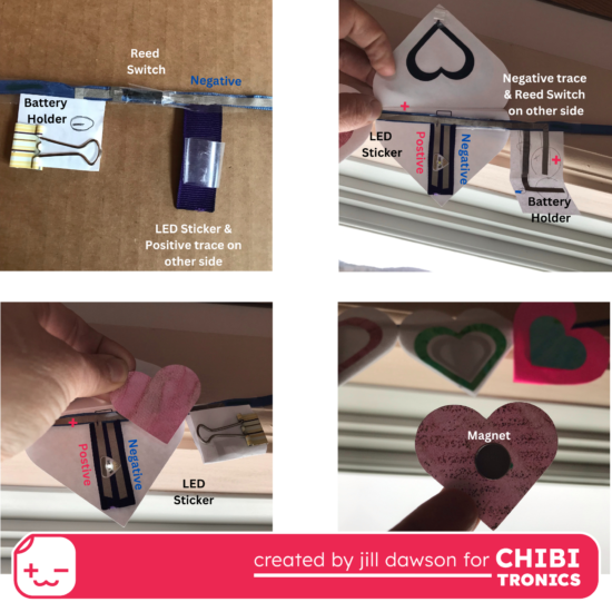 How to Add a Reed Switch (Magnet On) to Glowing Garland | Chibitronics