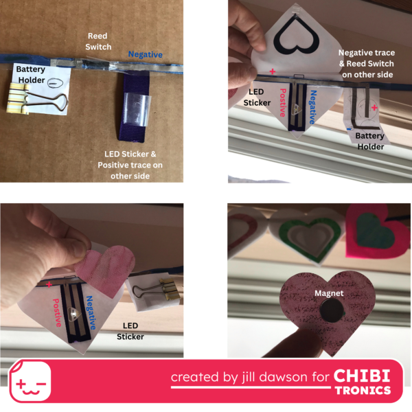 How to Add a Reed Switch (Magnet On) to Glowing Garland | Chibitronics