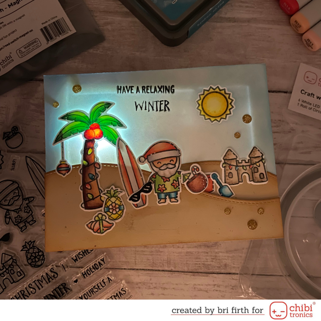 Beachy Christmas Light Up Card | Chibitronics