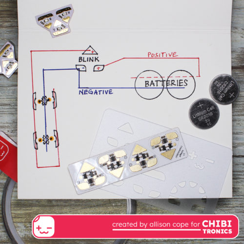 Blinking Robot Birthday featuring the Blink Craft Effects Sticker | Chibitronics