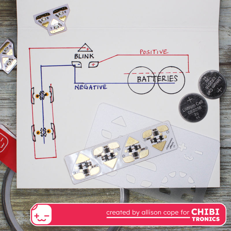 Blinking Robot Birthday featuring the Blink Craft Effects Sticker | Chibitronics