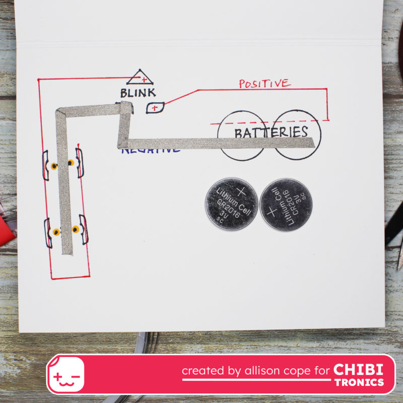 Blinking Robot Birthday featuring the Blink Craft Effects Sticker | Chibitronics