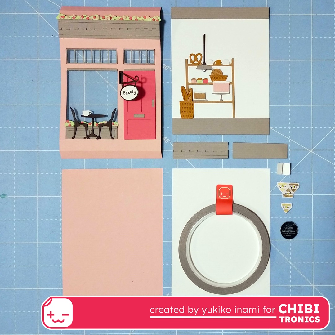 Pop-Up Shop Card with LED sticker lights | Chibitronics