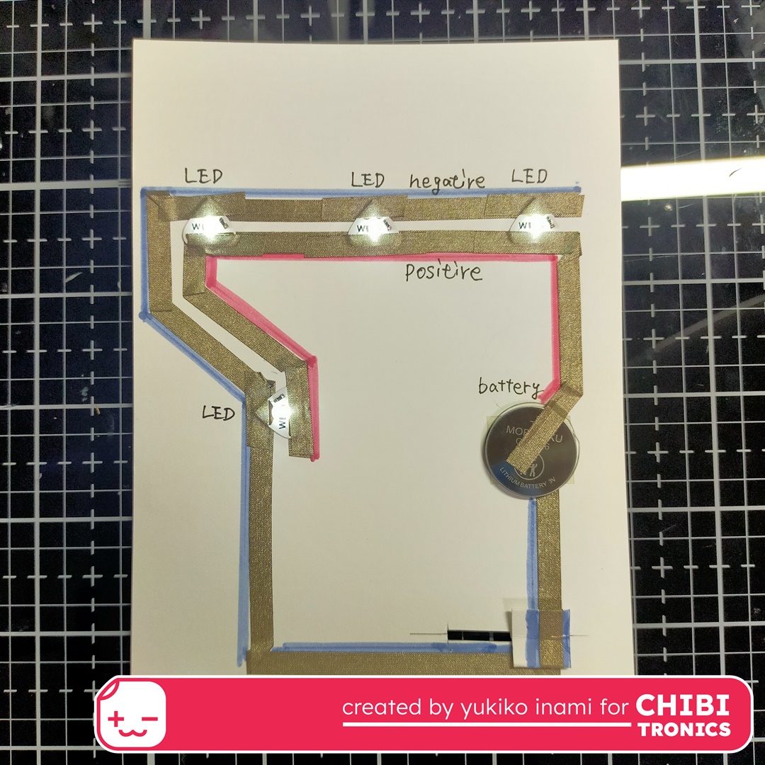 Pop-Up Shop Card with LED sticker lights | Chibitronics