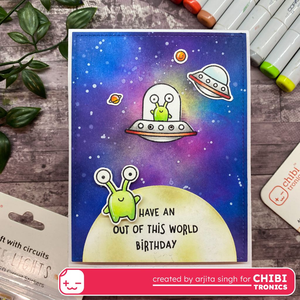 Light-up interactive Space theme Card