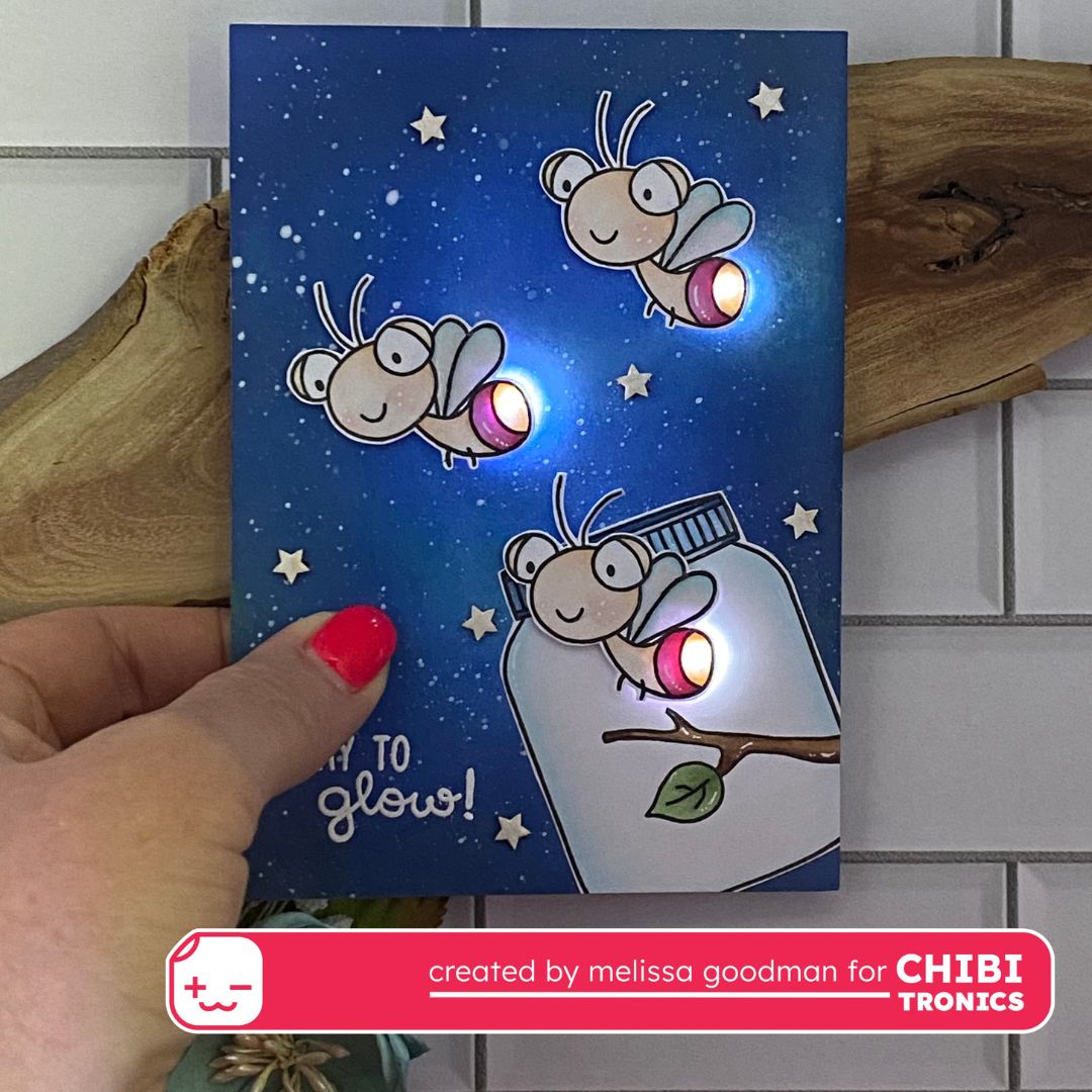 Light up card with LED Stickers & Ink Blot Stamps | Chibitronics