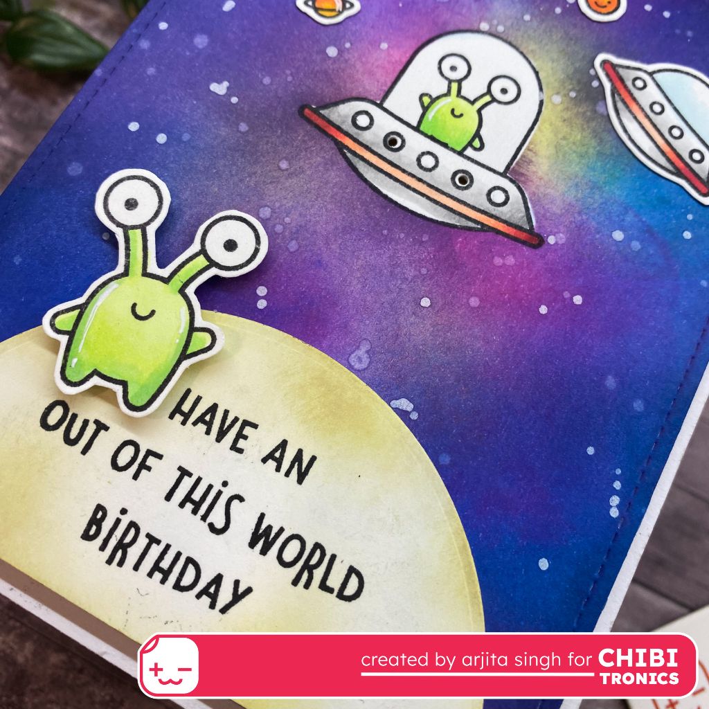 Light-up interactive Space theme Card