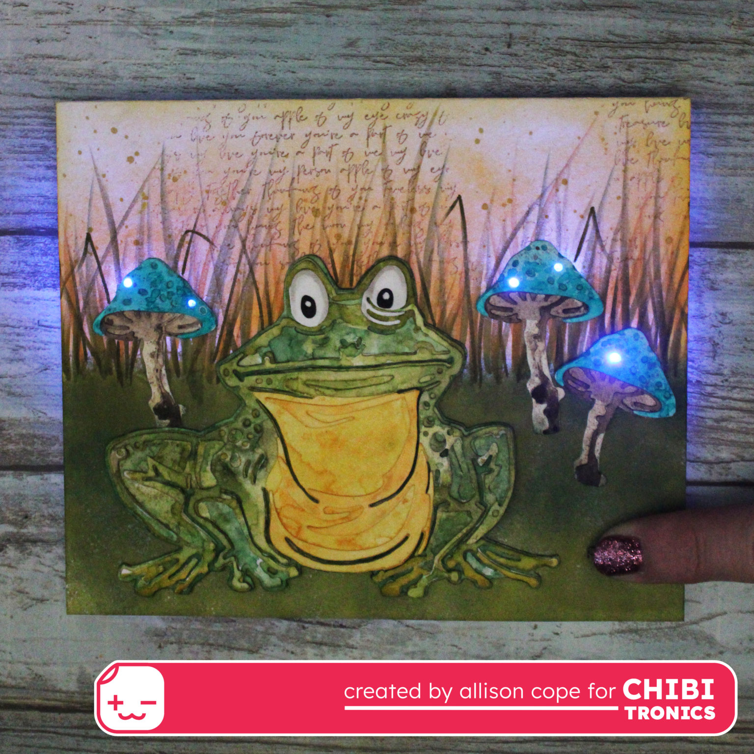 A Ribbit-ing Scene with Light Up Toadstools | Chibitronics