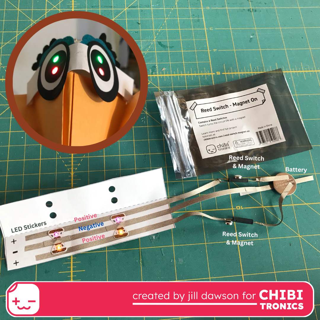 Make a Puppet with Color Changing Eyes With Chibitronics Reed Switches ...