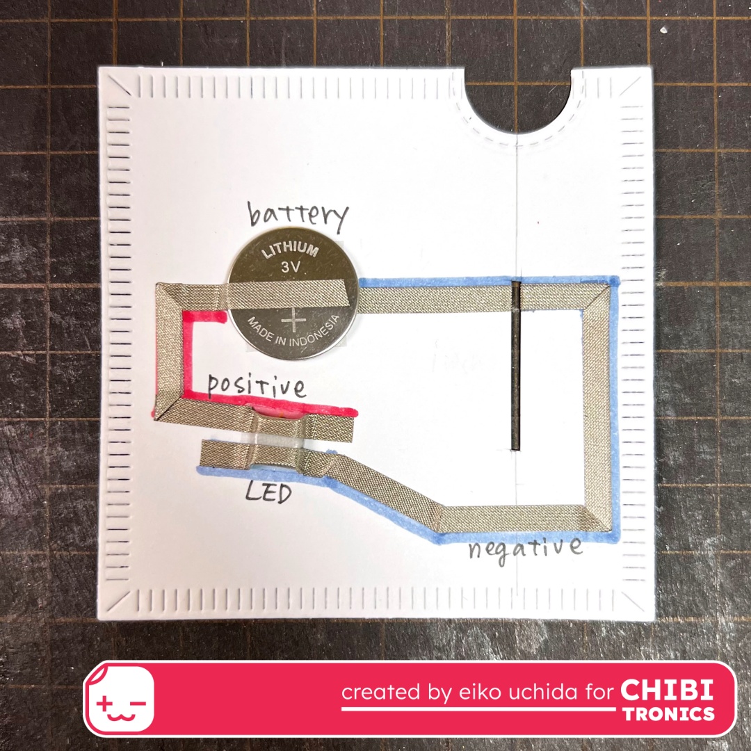 How to make light up hibiscus card. | Chibitronics