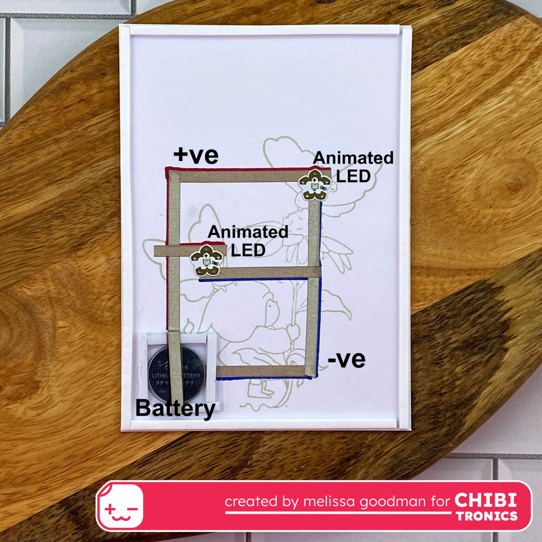 Light up card with Animated LED Stickers and a Stamping Bella Stamp ...