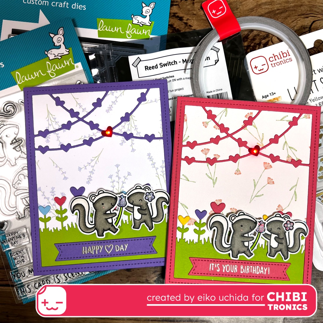 How to make light up skunk card with reed switch. | Chibitronics