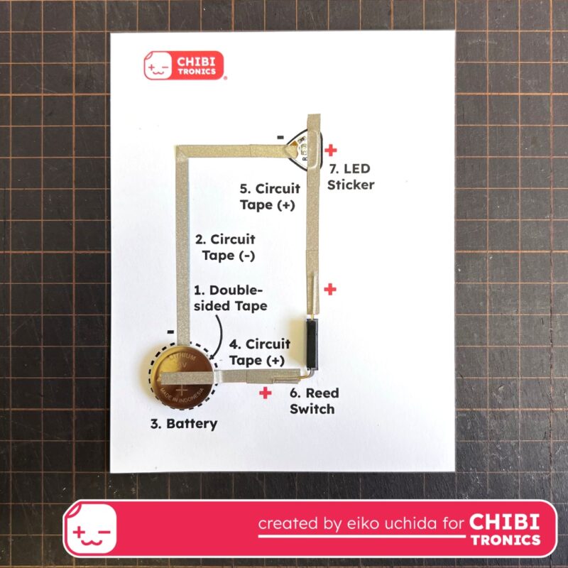 How to make light up skunk card with reed switch. | Chibitronics