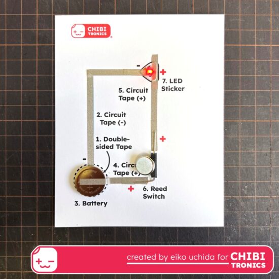 How to make light up skunk card with reed switch. | Chibitronics