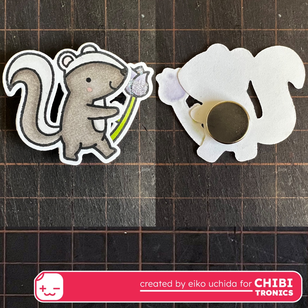How to make light up skunk card with reed switch. | Chibitronics