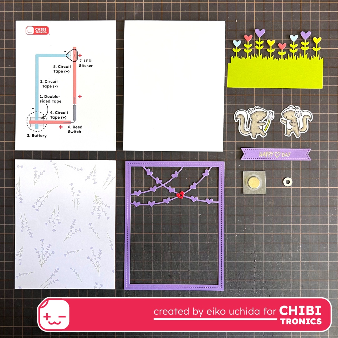 How to make light up skunk card with reed switch. | Chibitronics
