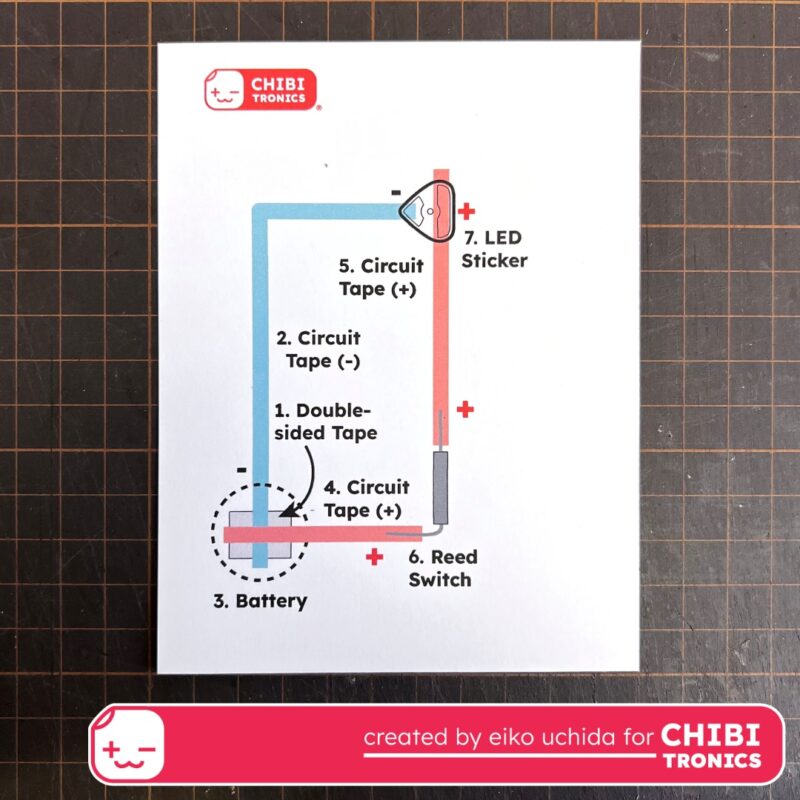 How to make light up skunk card with reed switch. | Chibitronics