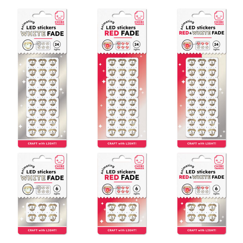 White/Red Fade Animating LEDs | Chibitronics