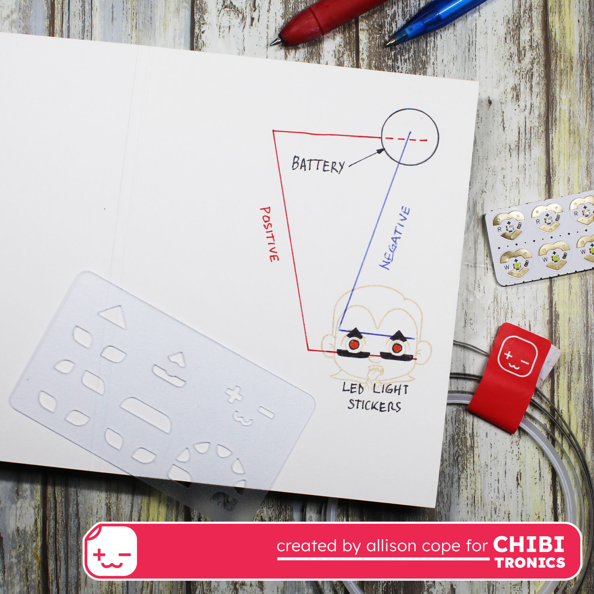 Fiery Vampire Eyes Featuring Animating Light Stickers | Chibitronics