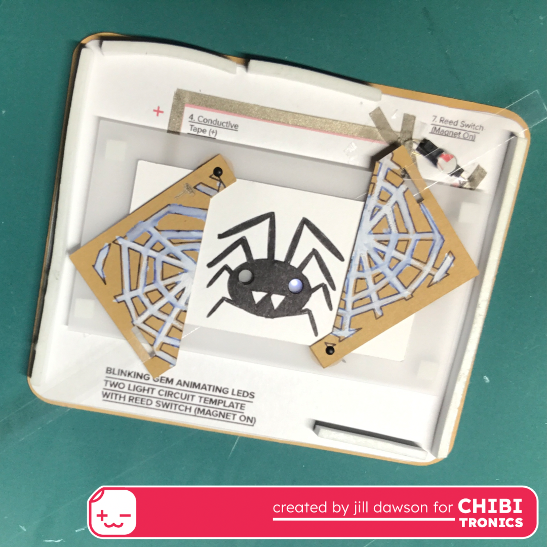Spooky Spider Dissolve Card Featuring White Blink Animating LED ...