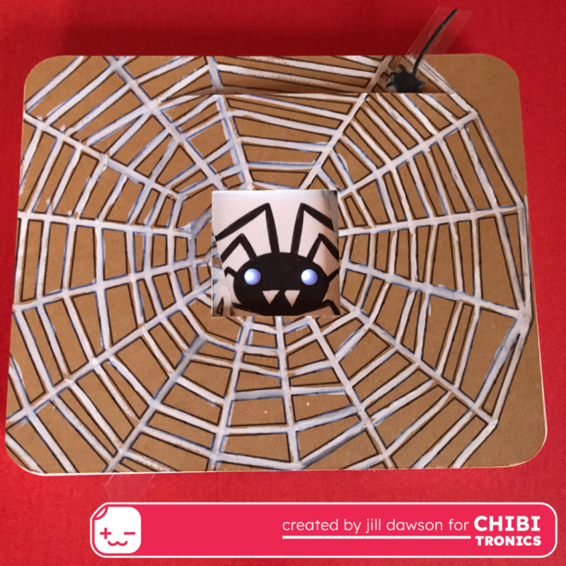 Spooky Spider Dissolve Card Featuring White Blink Animating LED ...