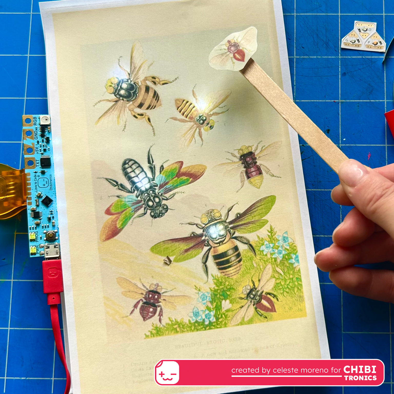 Making Paper Circuit Art Interactive with the Chibi Chip | Chibitronics