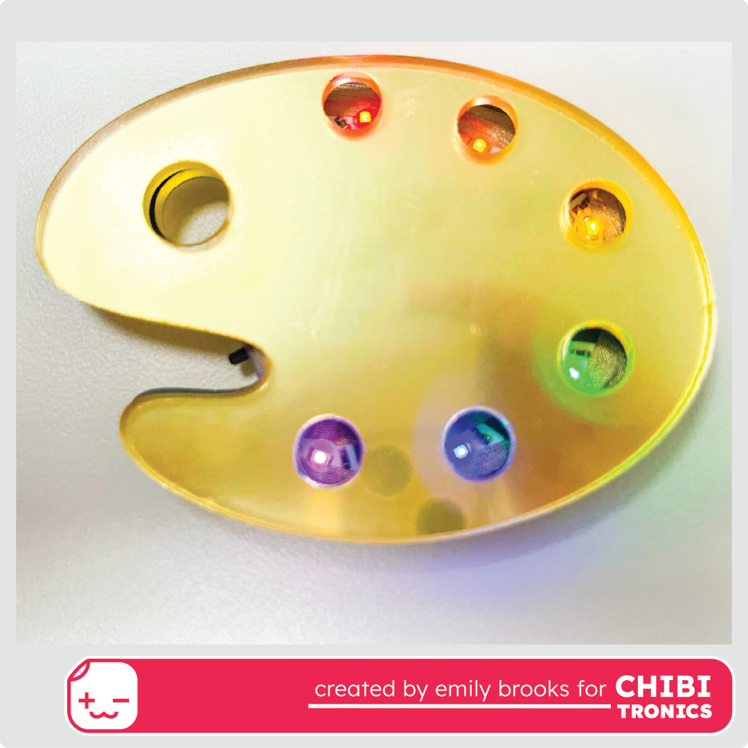 Light-Up Artist Palette Magnet featuring Chibitronics LED Stickers ...