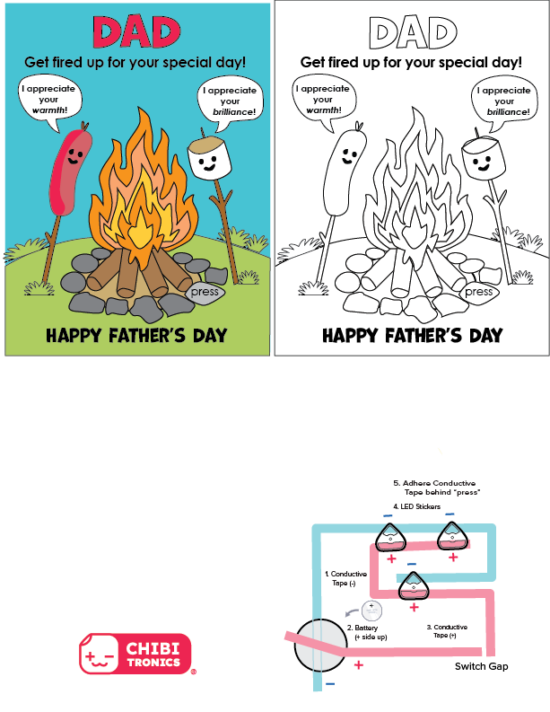 Make a Father’s Day Card (with Chibitronics LED Stickers)! | Chibitronics