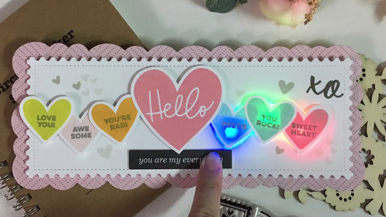 Blinking slide switch Valentine’s day card | Chibitronics