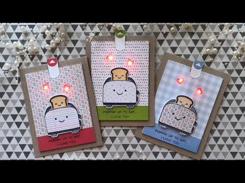How to make light up popping out toast card. (easy pull tab switch ...